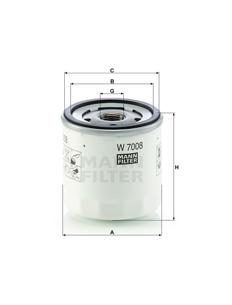 Mann Filter Filtro Óleo Ford / Mazda / Volvo W7008